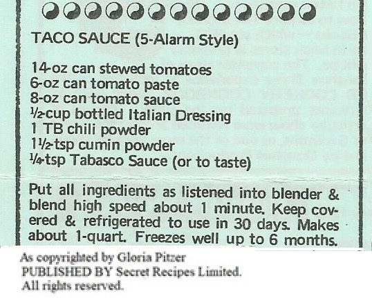 5 Alarm Style Taco Sauce Secret Recipes