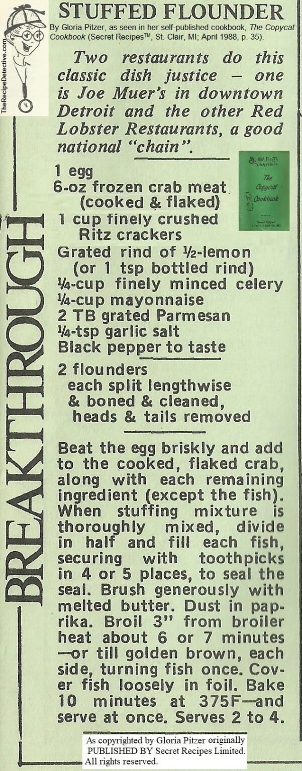 STUFFED FLOUNDER, LIKE RED LOBSTER'S - Secret Recipes