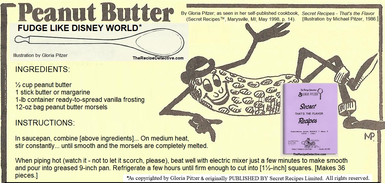 Peanut Butter Fudge, Like Disney World - Secret Recipes